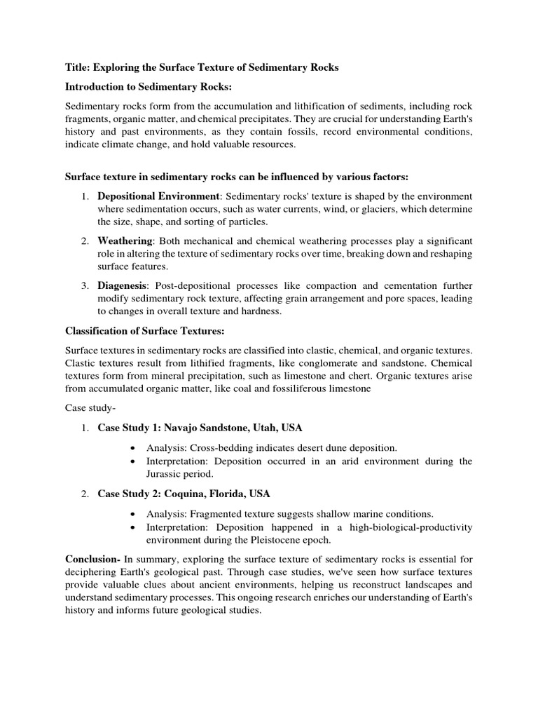 PSP Assignment | PDF | Sedimentary Rock | Rock (Geology)