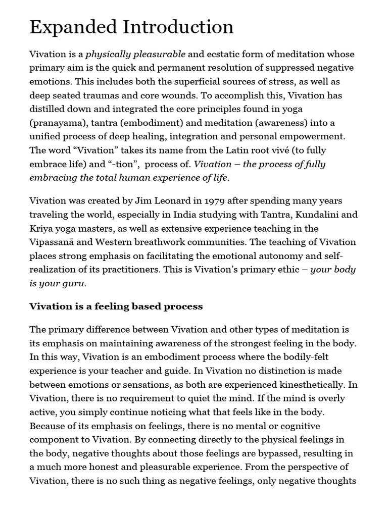 2 - Expanded Introduction | PDF | Feeling | Meditation