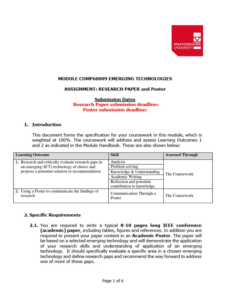 COMP60009 Assignment - Emerging Technologies | PDF | Educational Technology | Cognition