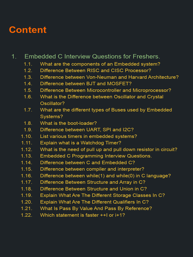 PART 1 - Embedded Interview Questions1234 | PDF | Pointer (Computer Programming) | Embedded System