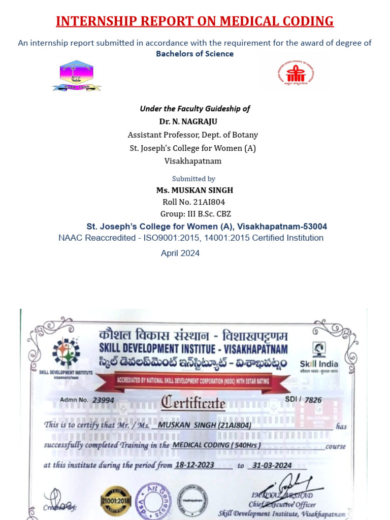 Medical Coding Internship Report | PDF | Health Care | Health Sciences