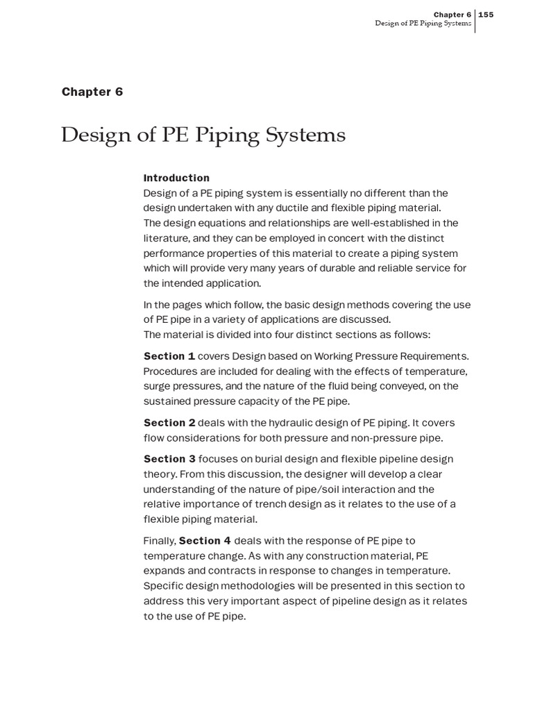 Chapter06(1)Design of PE Piping System | PDF | Pipe (Fluid Conveyance) | Liquefied Petroleum Gas