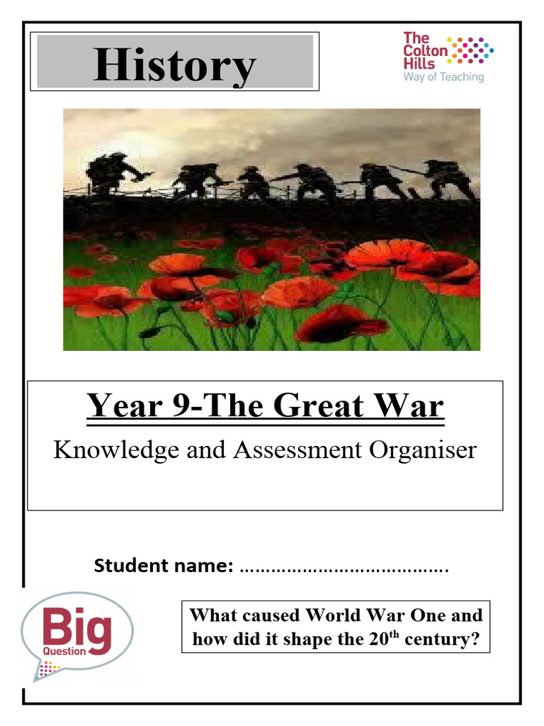 Year 9 Autumn Term WWI KAO | PDF | World War I | Trench Warfare