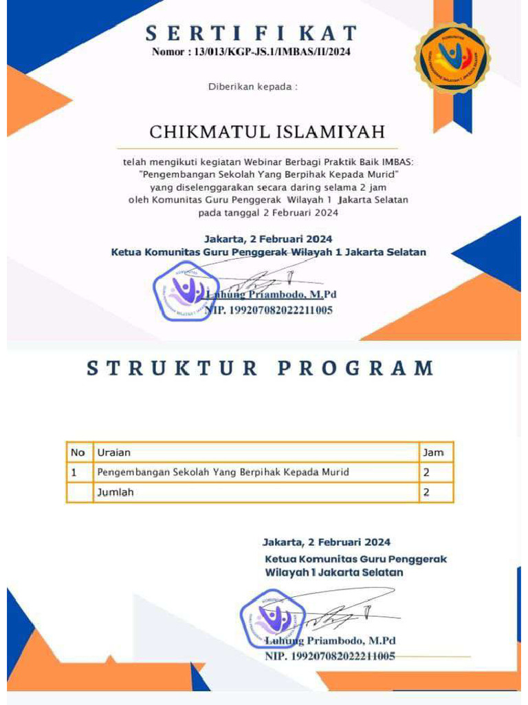 Sertifikat Kombel 3 | PDF