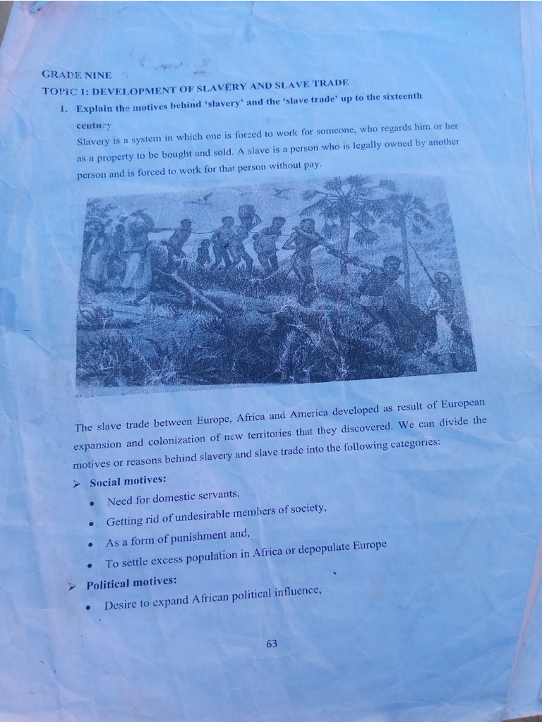 History Notes Grade 9 | PDF