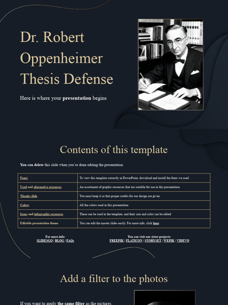 Dr. Robert Oppenheimer Thesis Defense by Slidesgo | PDF | Planets ...