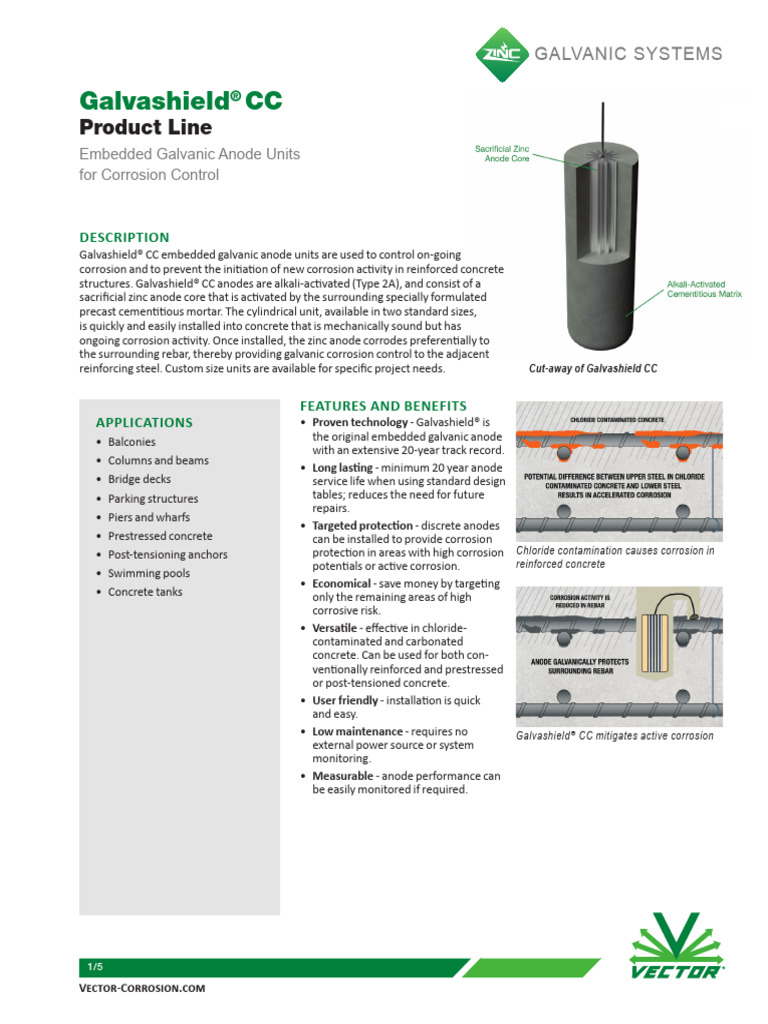 3051-TDS-2022Aug Galvashield CC | PDF | Corrosion | Prestressed Concrete