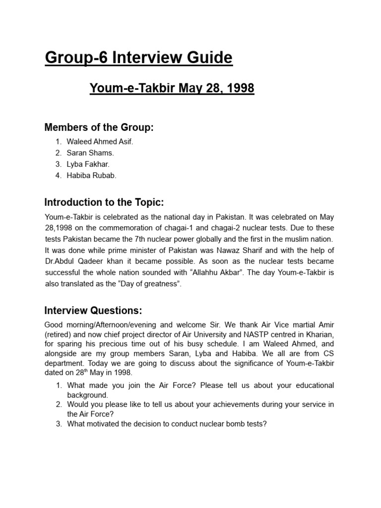 Group-6 Interview Guide (1) | PDF | International Security | International Relations