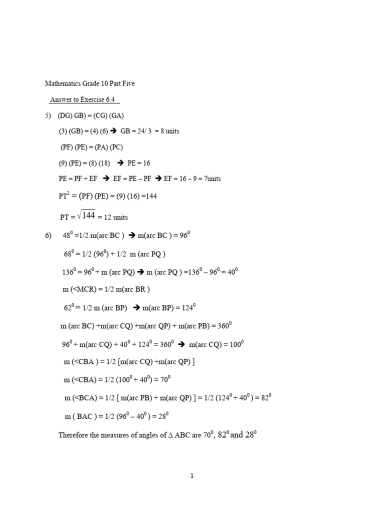 Math Gr 10 Lesson 5 | PDF