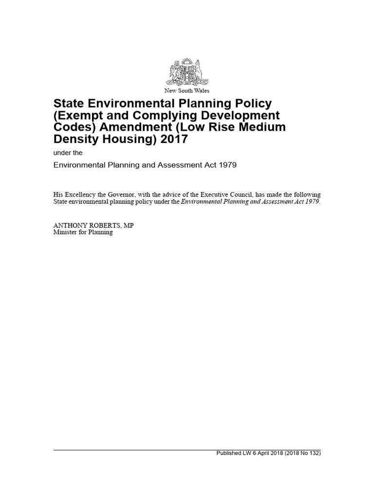 NSW Low Rise Medium Density Housing Policy | PDF | Flood | Building