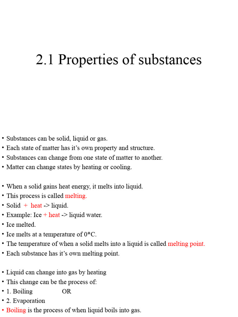 2.1 Properties of Substances | PDF