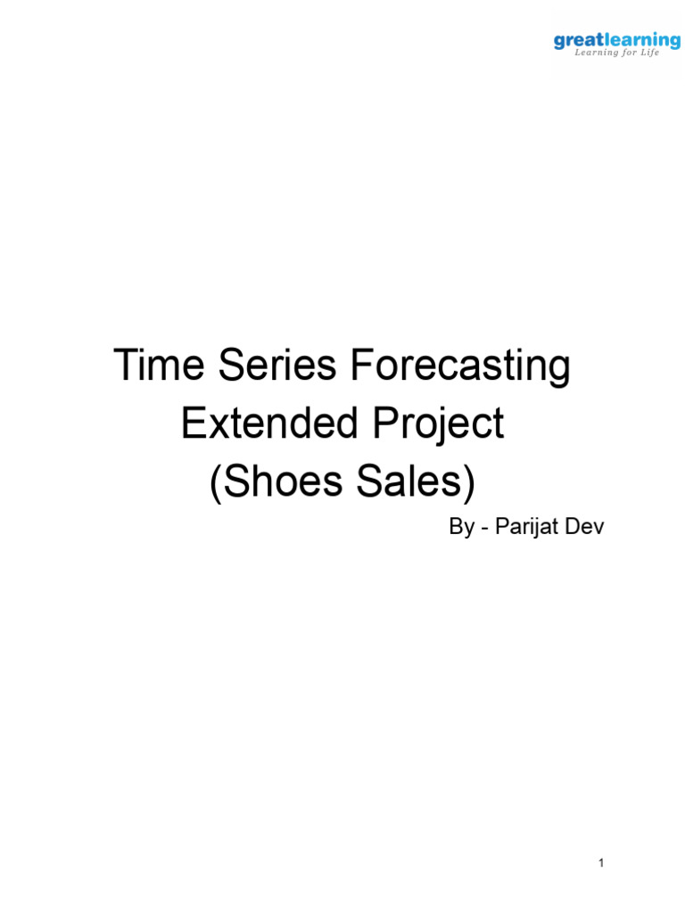 Time Series Forecasting Project (Shoe Sales) | Download Free PDF | Autoregressive Integrated ...