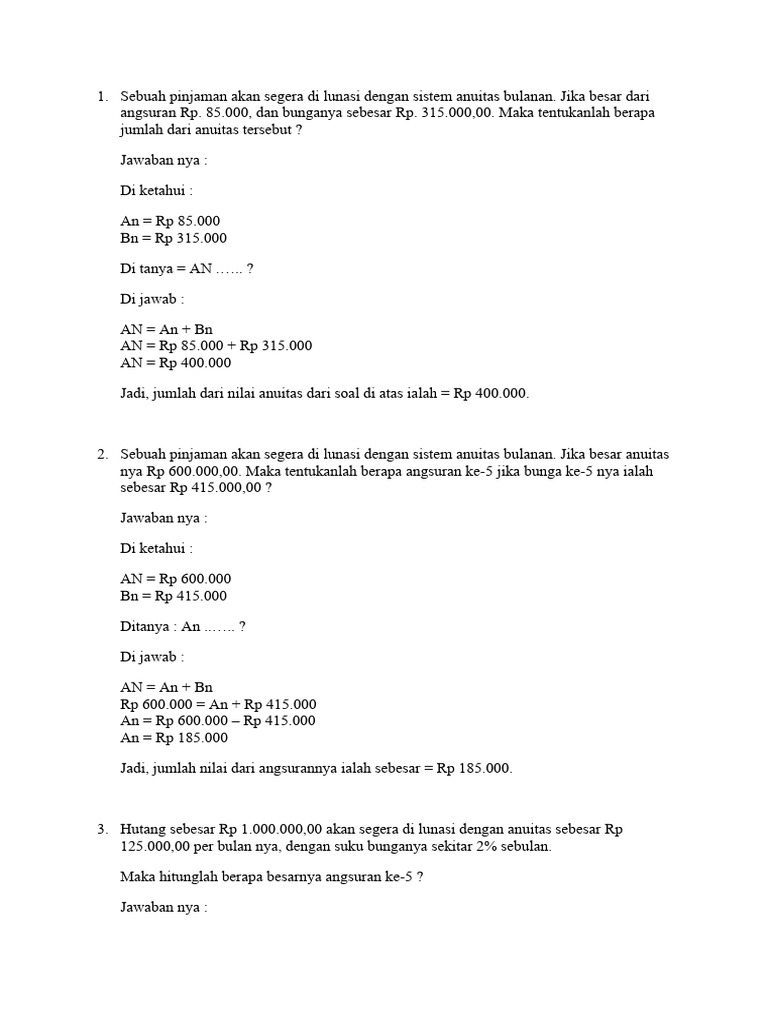 Bunga Dan Anuitas | PDF