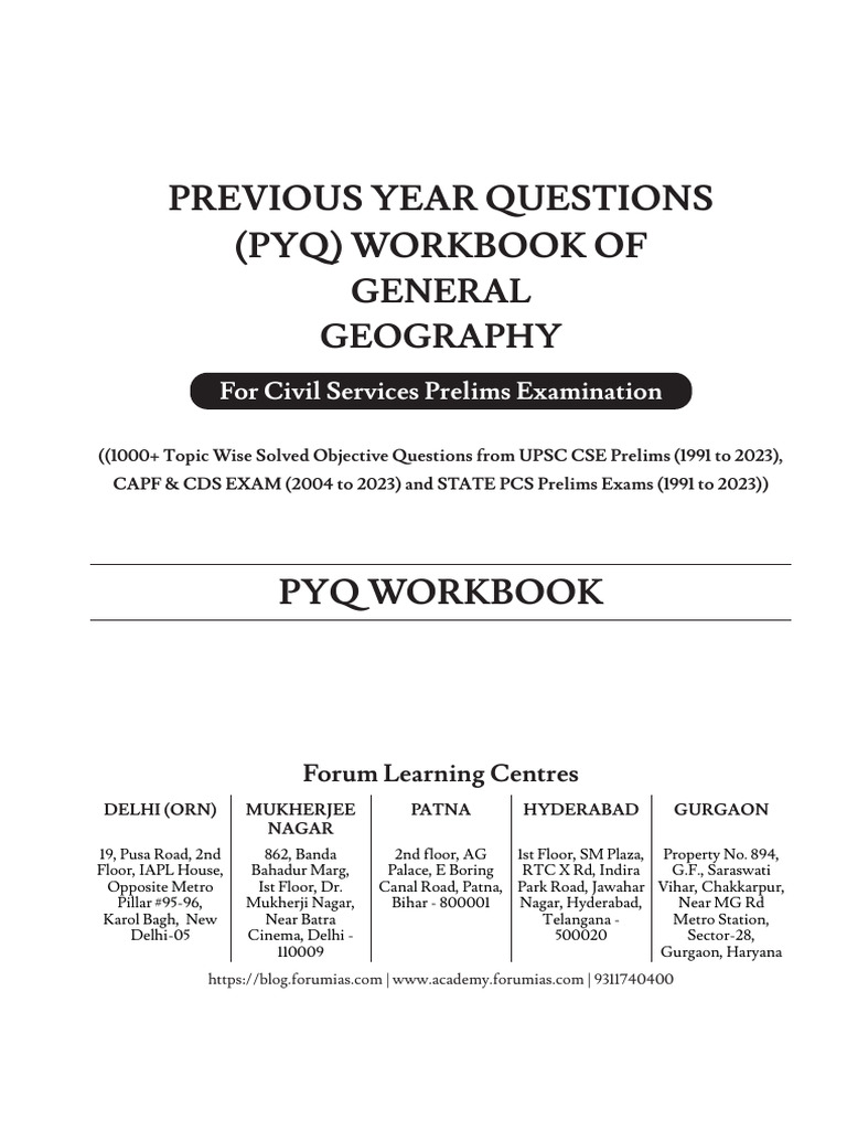 A PYQ Workbook of General Geography | PDF | Planets | Atmosphere Of Earth