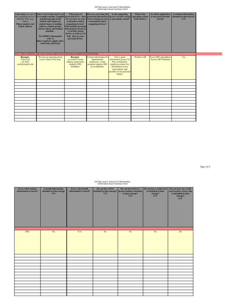 Workstation Asset Inventory Form | PDF | Computer Data Storage | Computing