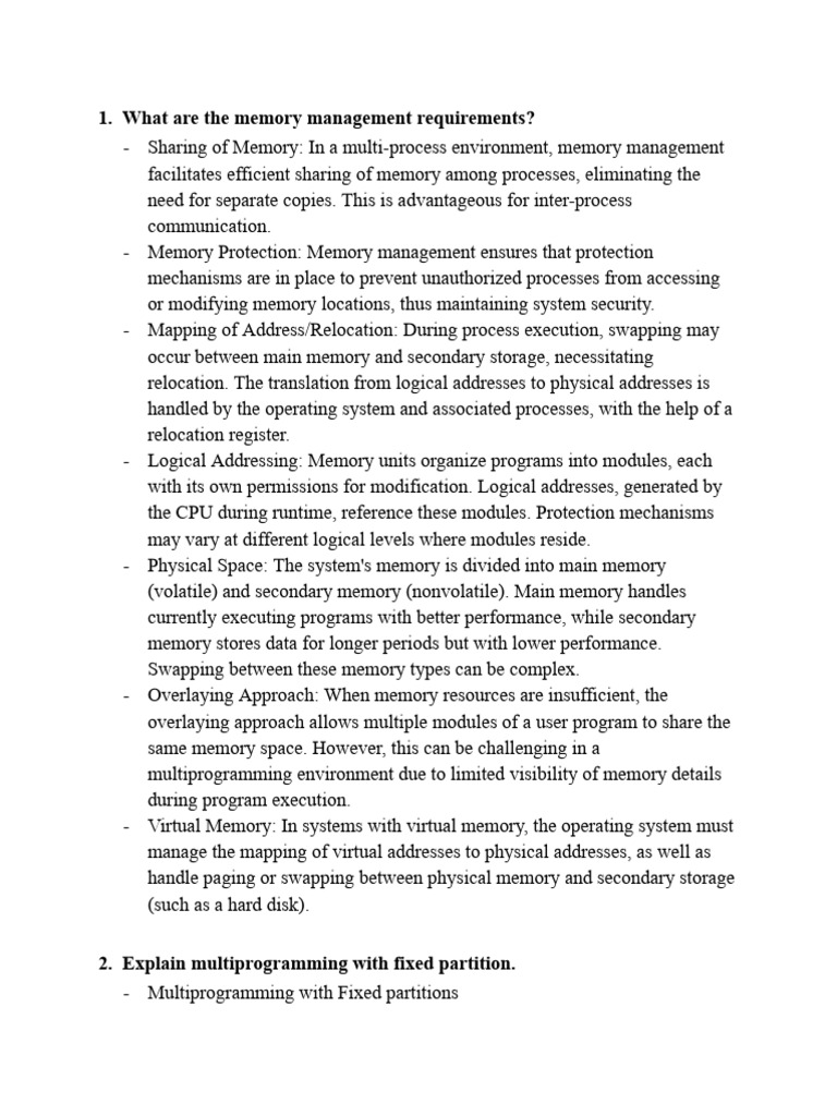 OS_Unit_6 | PDF | Computer Data Storage | Process (Computing)