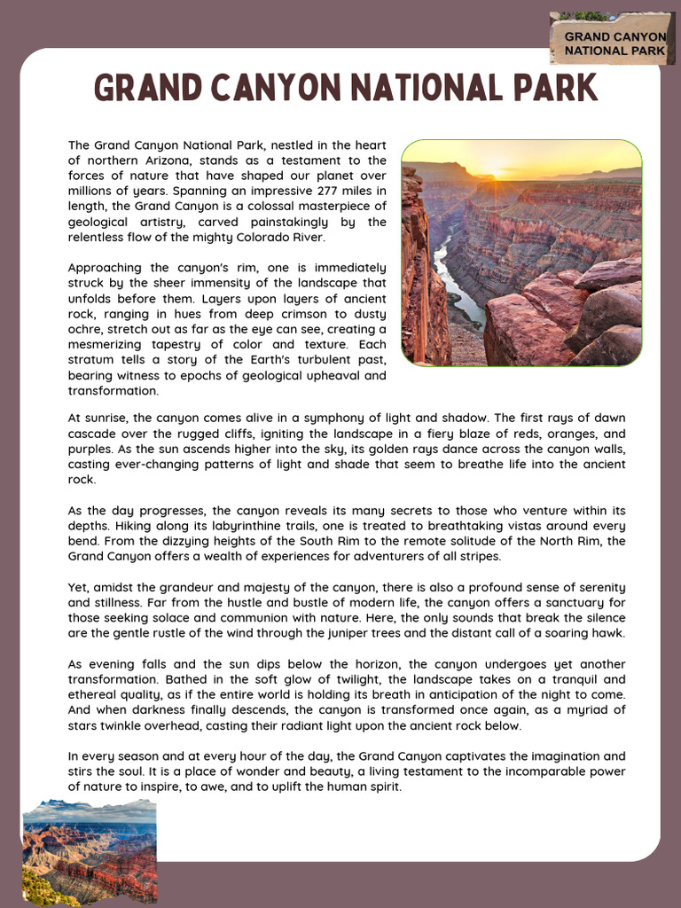 Grand Canyon National Park | PDF | Grand Canyon