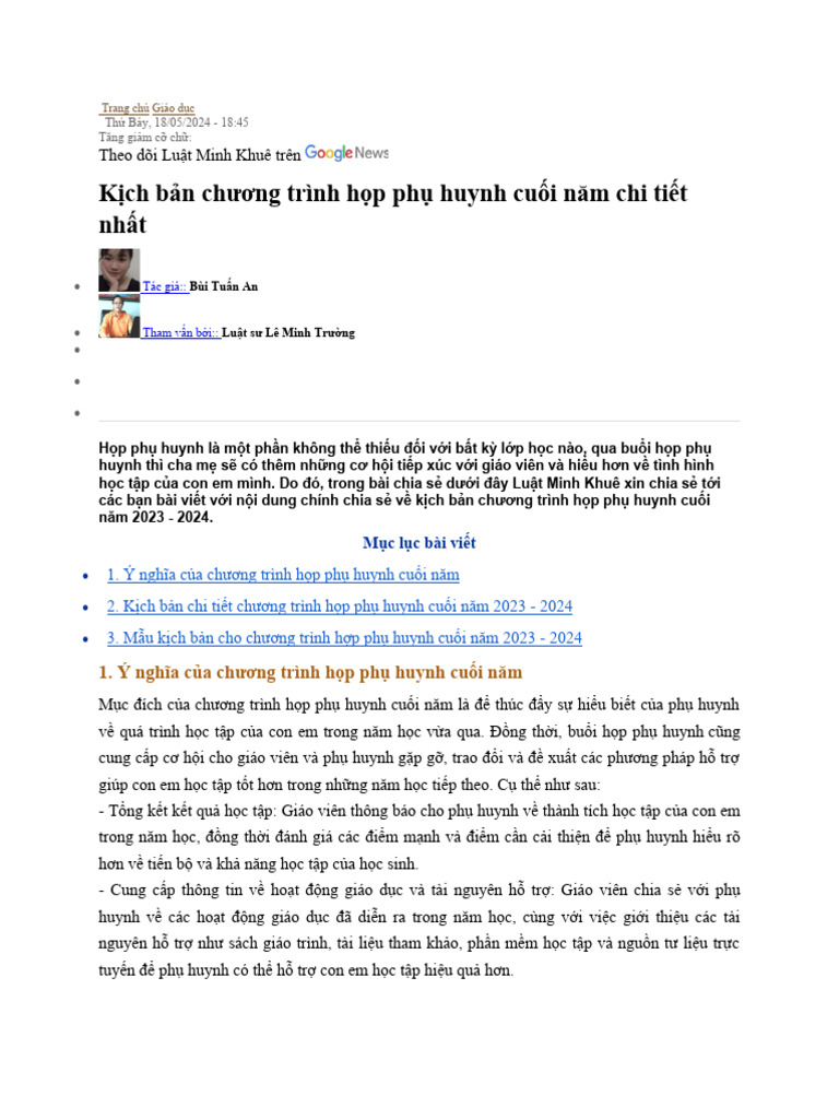 Hop Phu Huynh | PDF