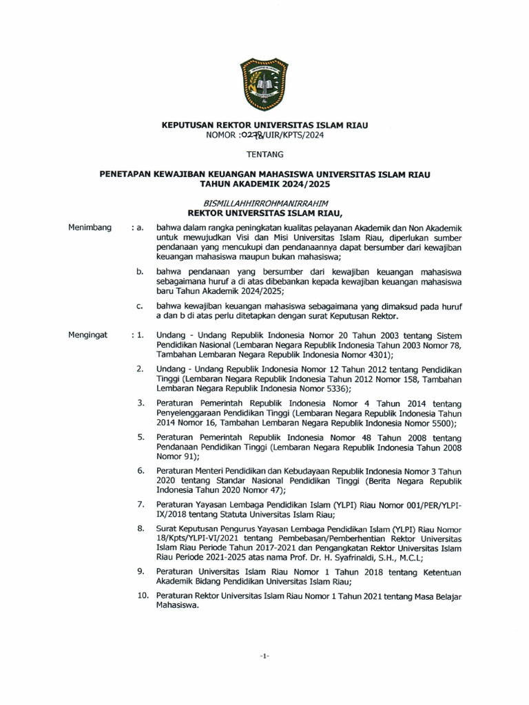 Rincian Biaya Studi Full 2024 | PDF