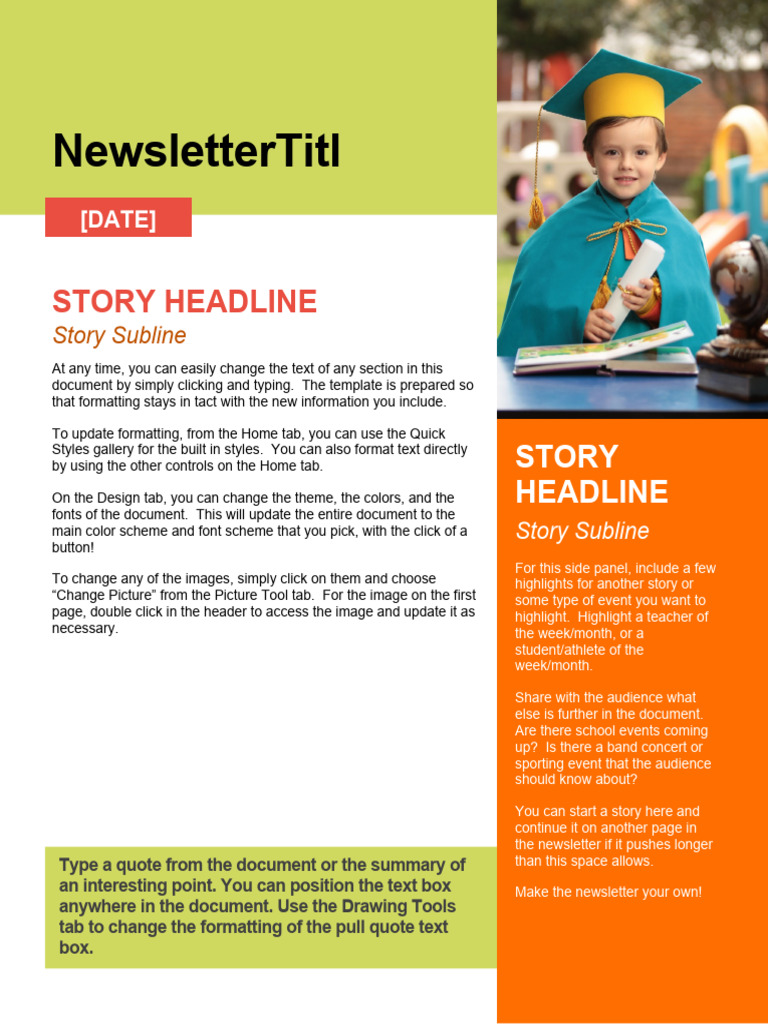 Assignment 4 School Newsletter Template | PDF | Document | Computing