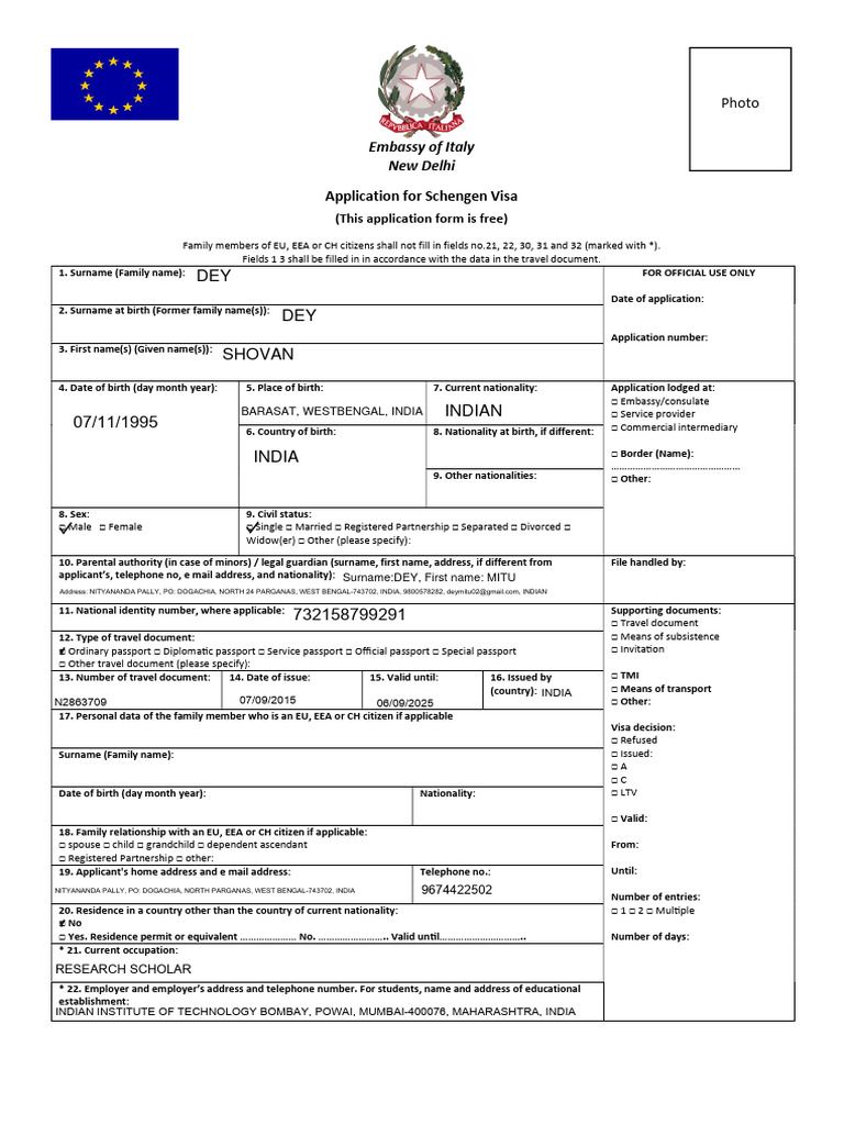 Visa Application Form New | PDF | Travel Visa | Passport
