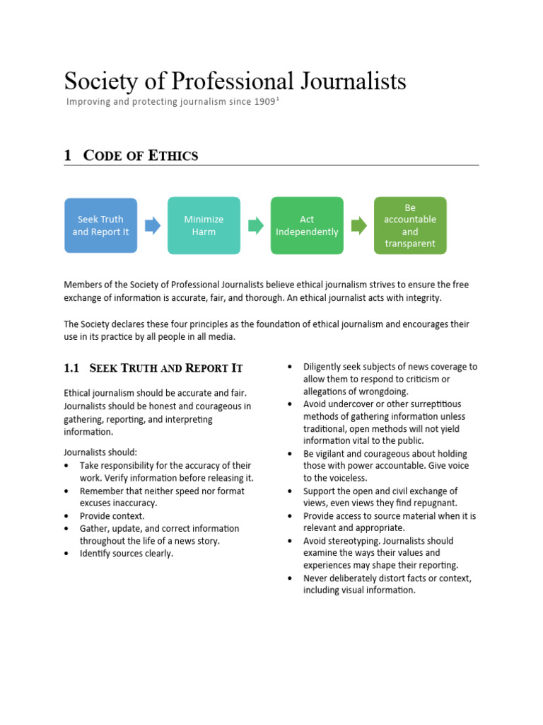 Society of Professional Journalists | PDF | Journalism | Human ...