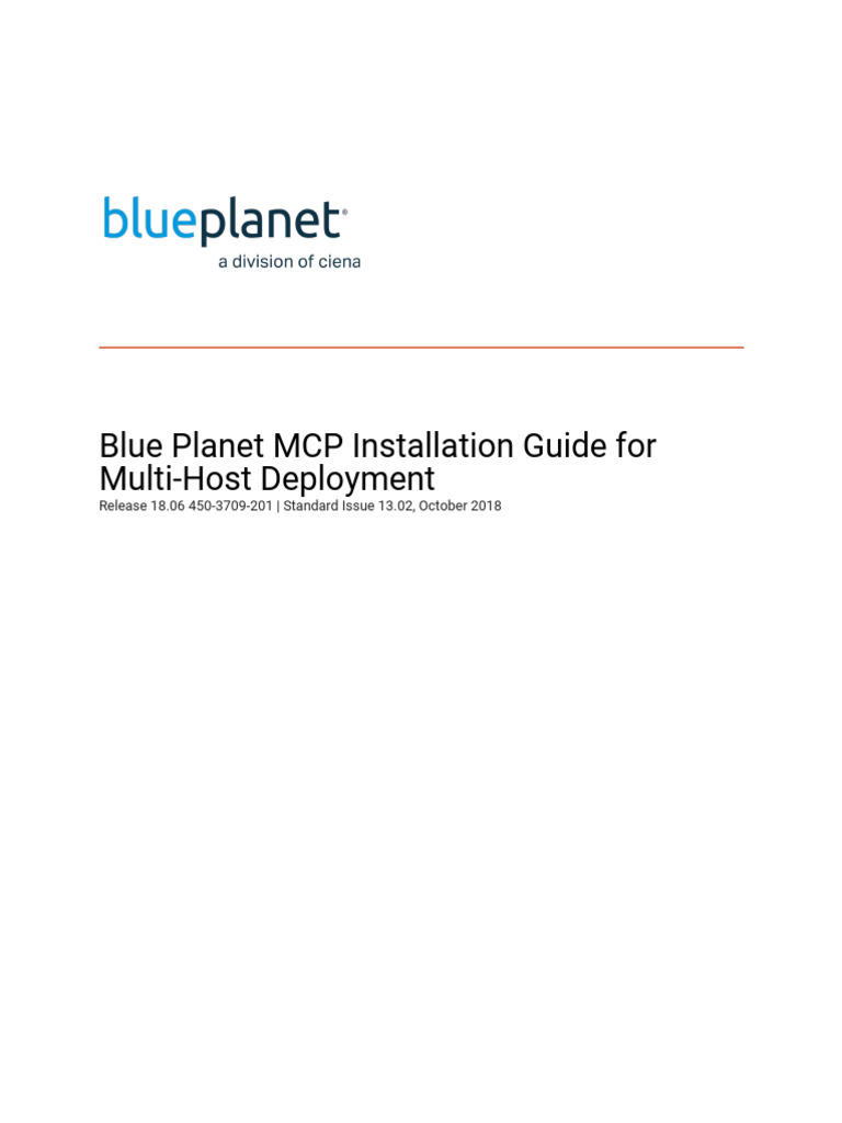 450-3709-201 (Blue Planet MCP R18.06 Installation Multi Host) 13.02 | PDF | Installation ...