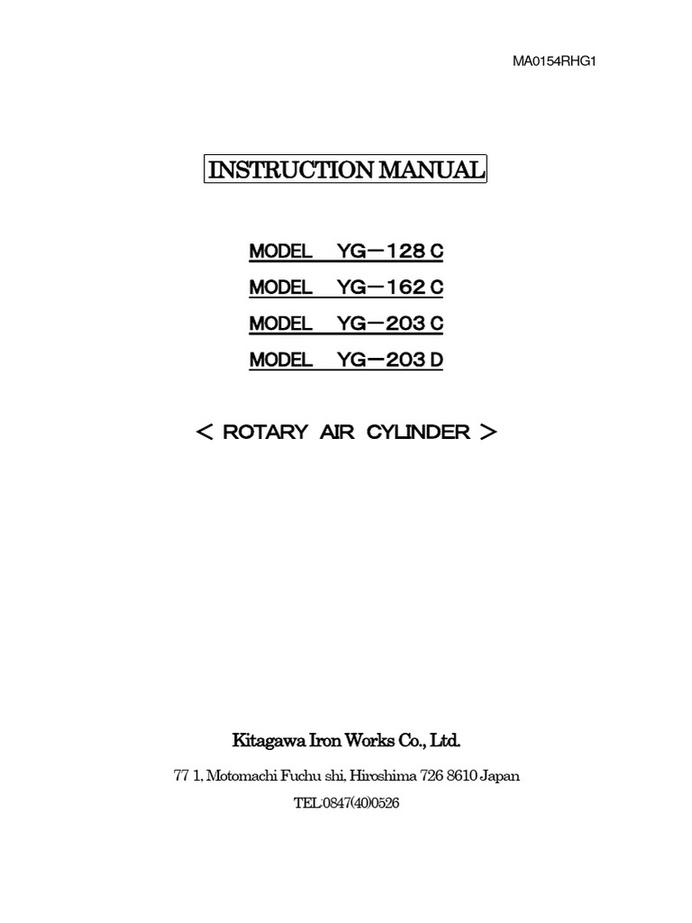 YG Cylinder Manual | PDF | Valve | Piston