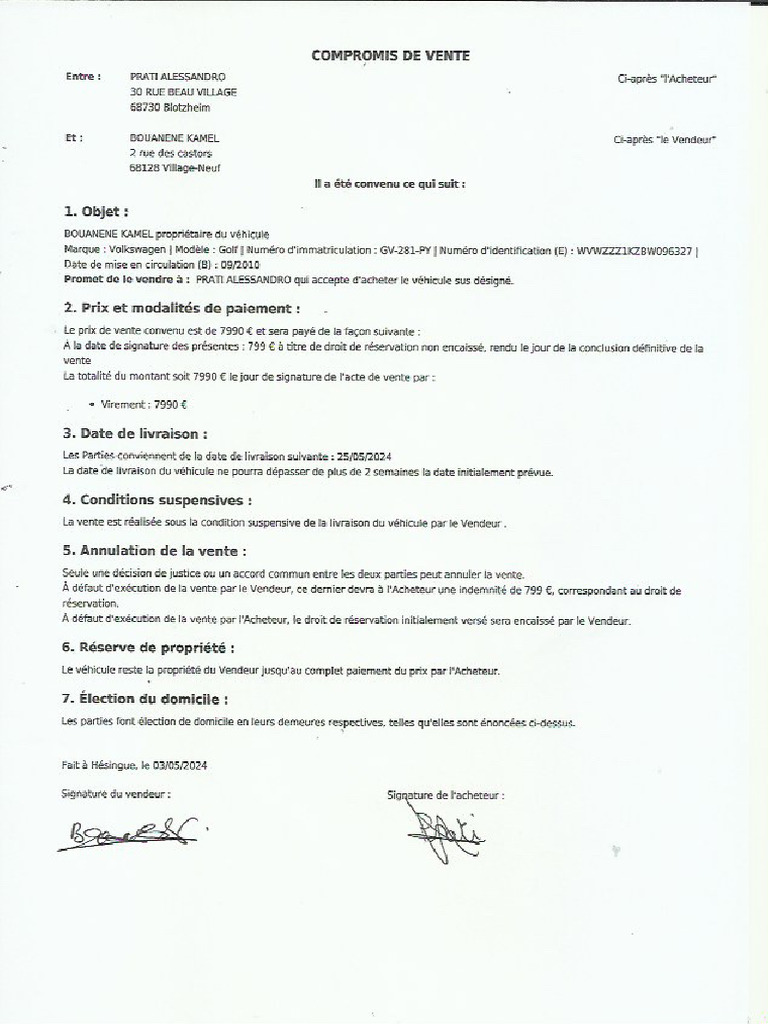 Compromis de Vente ... | PDF