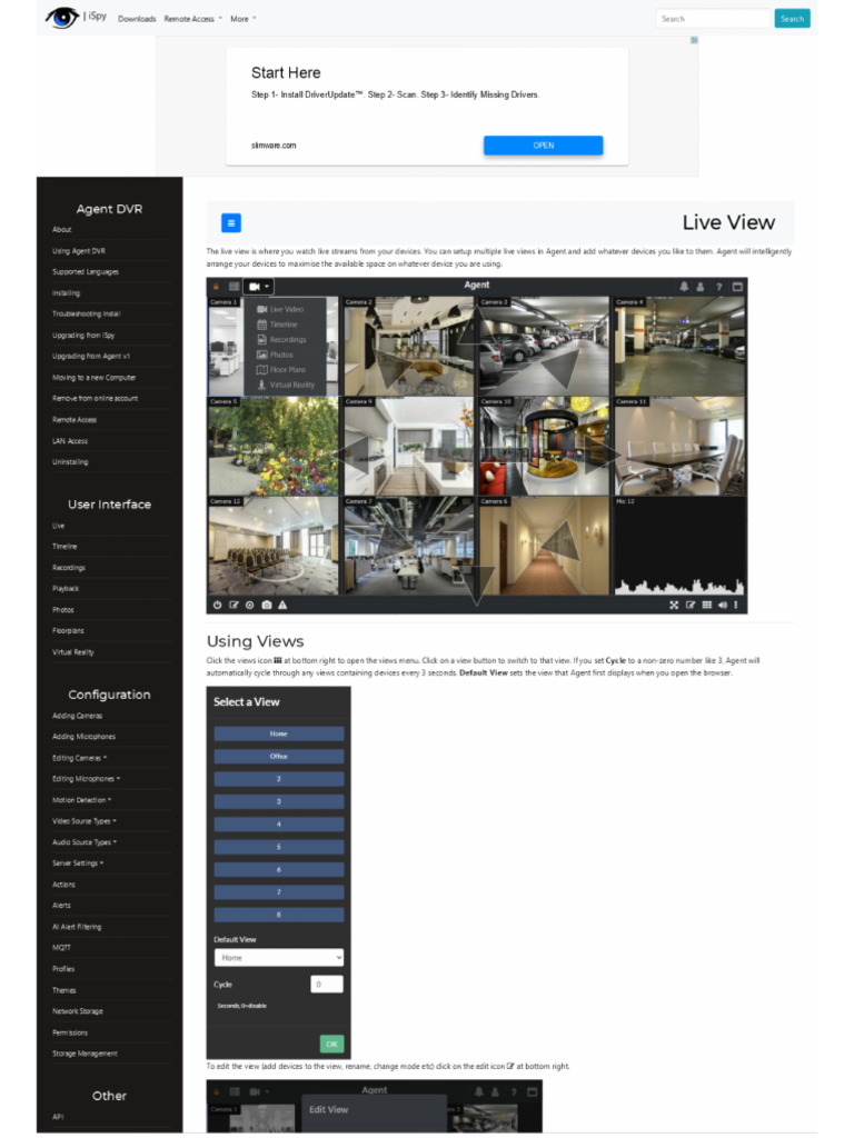 Agent DVR Live View - Agent DVR Live View | PDF