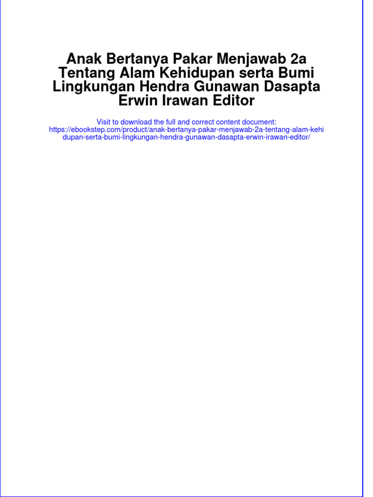 PDF of Anak Bertanya Pakar Menjawab 2A Tentang Alam Kehidupan Serta Bumi Lingkungan Hendra ...