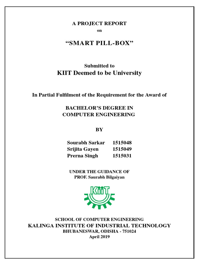 "Smart Pill-Box": A Project Report | PDF | Application Software | Android (Operating System)