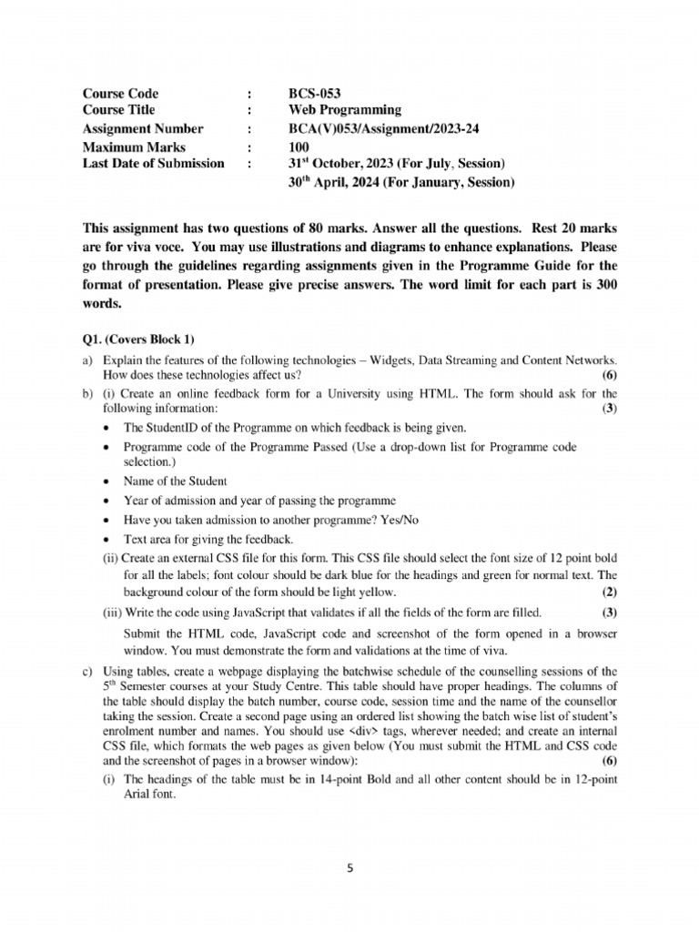 BCS-053 (2023-24) solved assignment | PDF BCS-053 (2023-24) solved assignment | PDF