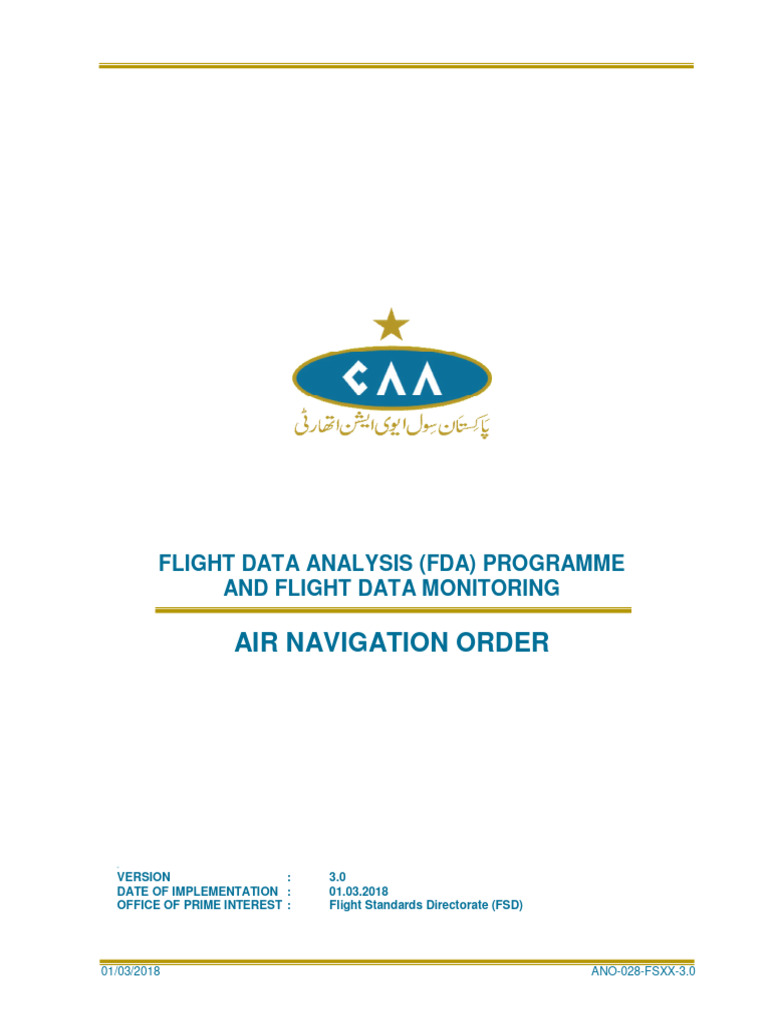 Flight Data Analysis (Fda) Programme and Flight Data Monitoring (Ano-028-Fsxx-3.0) | PDF | Risk ...
