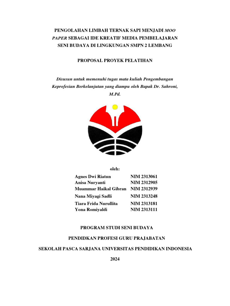 Proposal PK Kelompok 1 Projek Kepemimpinan | PDF