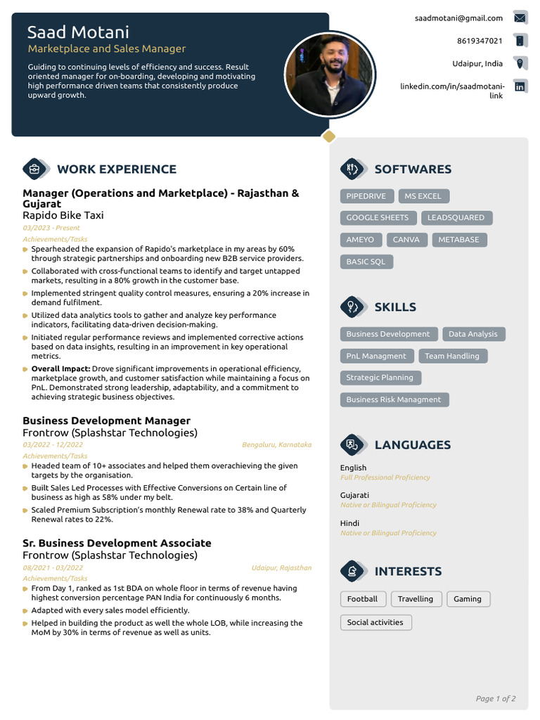 Saad's Resume | PDF | Business Development | Business