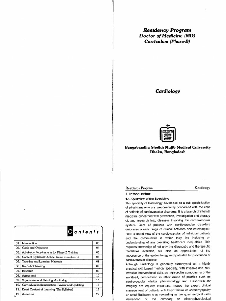 Cardiology Curriculum Phase-B | PDF