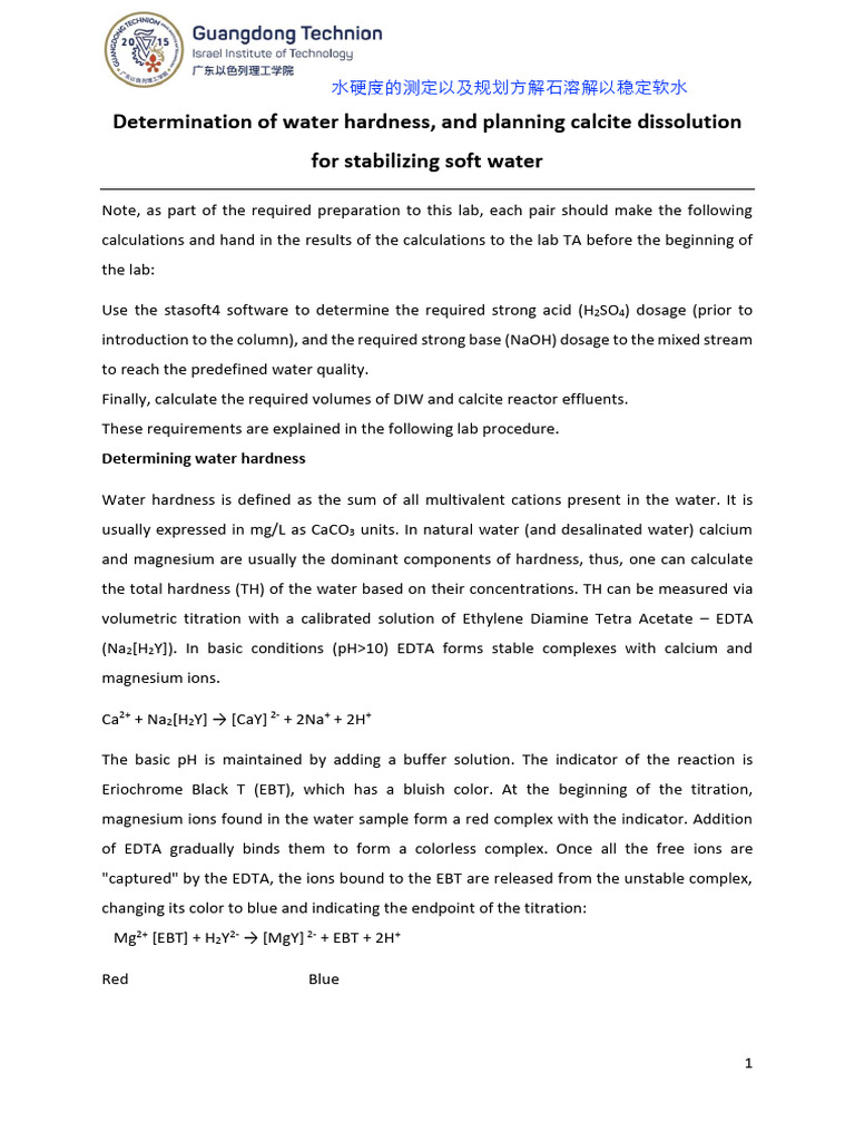Lab 5 - TH+Stabilizing 2024 | PDF | Calcium In Biology | Titration