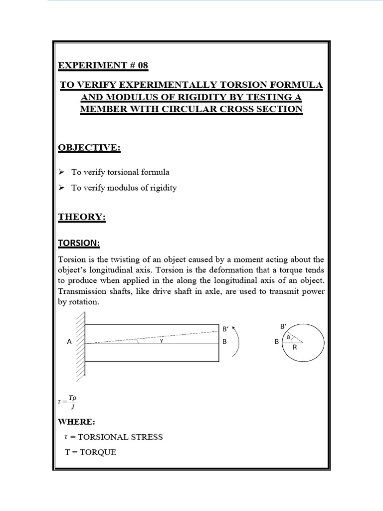 LAB NO 8 | PDF | Torque | Mechanics