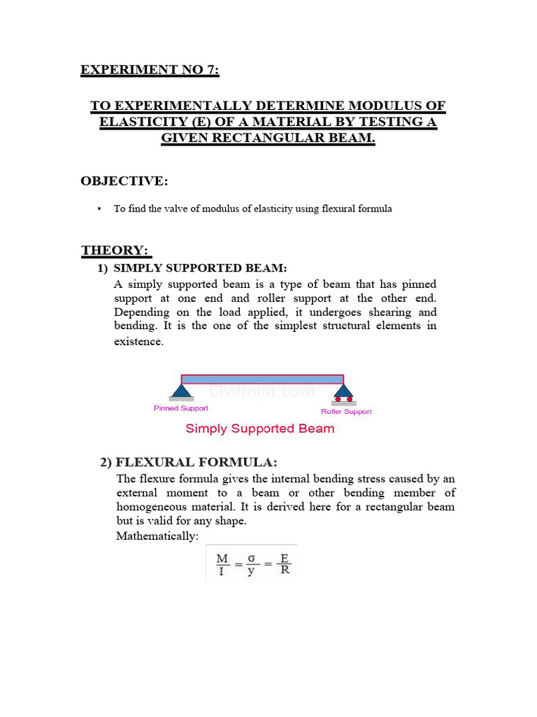 Lab No 7 | Download Free PDF | Bending | Beam (Structure)
