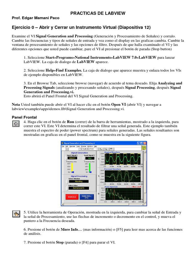 Practicas de Labview | PDF | Ventana (informática) | Terminal de computadora