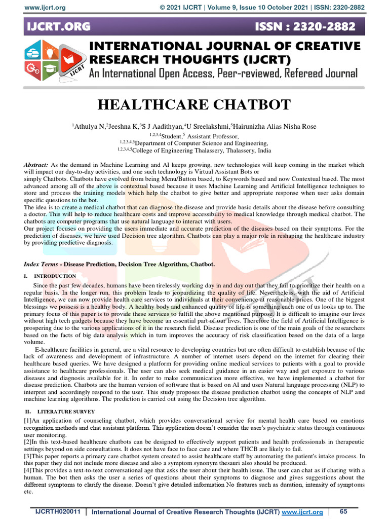 IJCRTH020011 | PDF | Statistical Classification | Artificial Intelligence