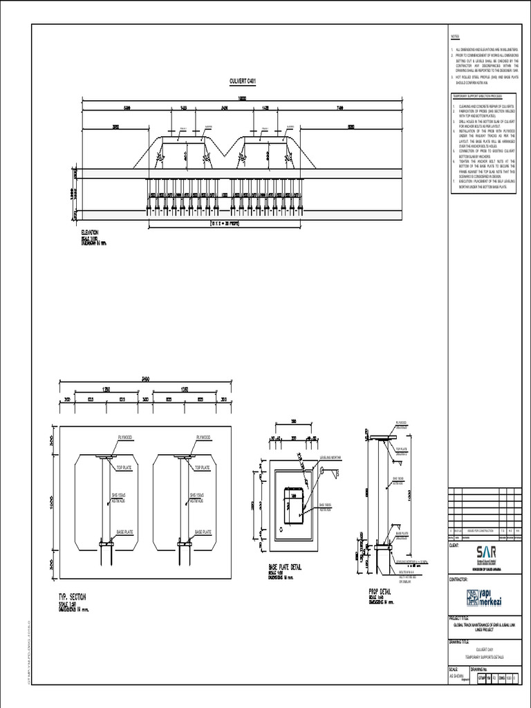 Existing Culvert C401 - Temporary Supports Details | PDF | Structural ...