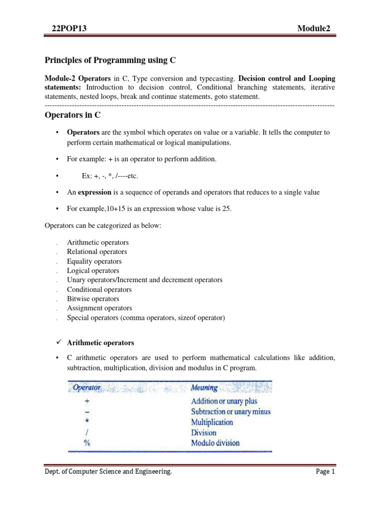 Module 2 Notes-1 | Download Free PDF | Control Flow | Computer Programming