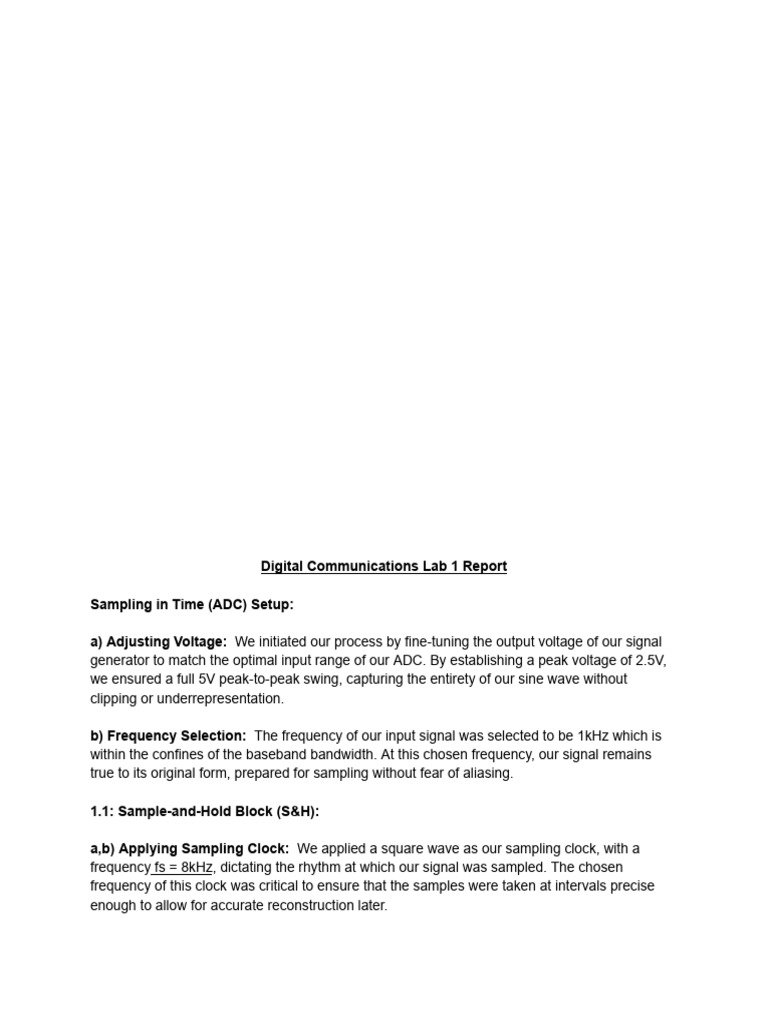 ADC Sampling and Signal Analysis Report | PDF | Sampling (Signal ...