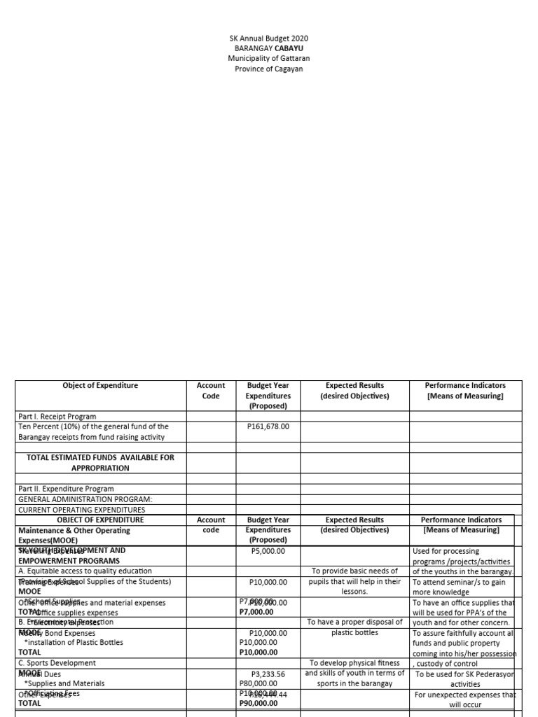 SK Annual Budget 2020 | PDF