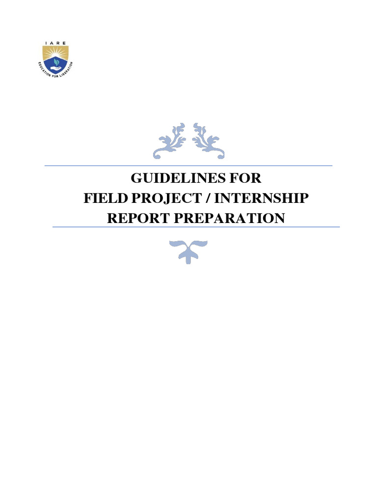 Guidelines for B Tech Feild Project | PDF