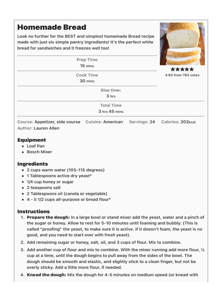 Homemade Bread - Tastes Better From Scratch | PDF | Breads | Dough