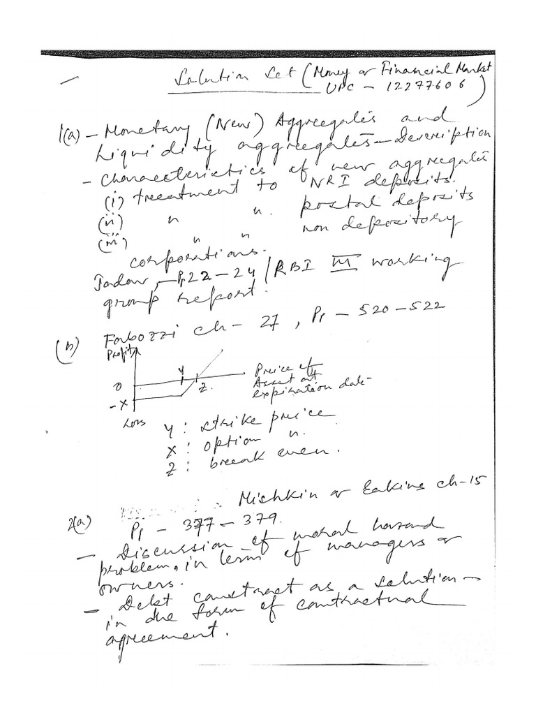Solution Set I - MFM | PDF
