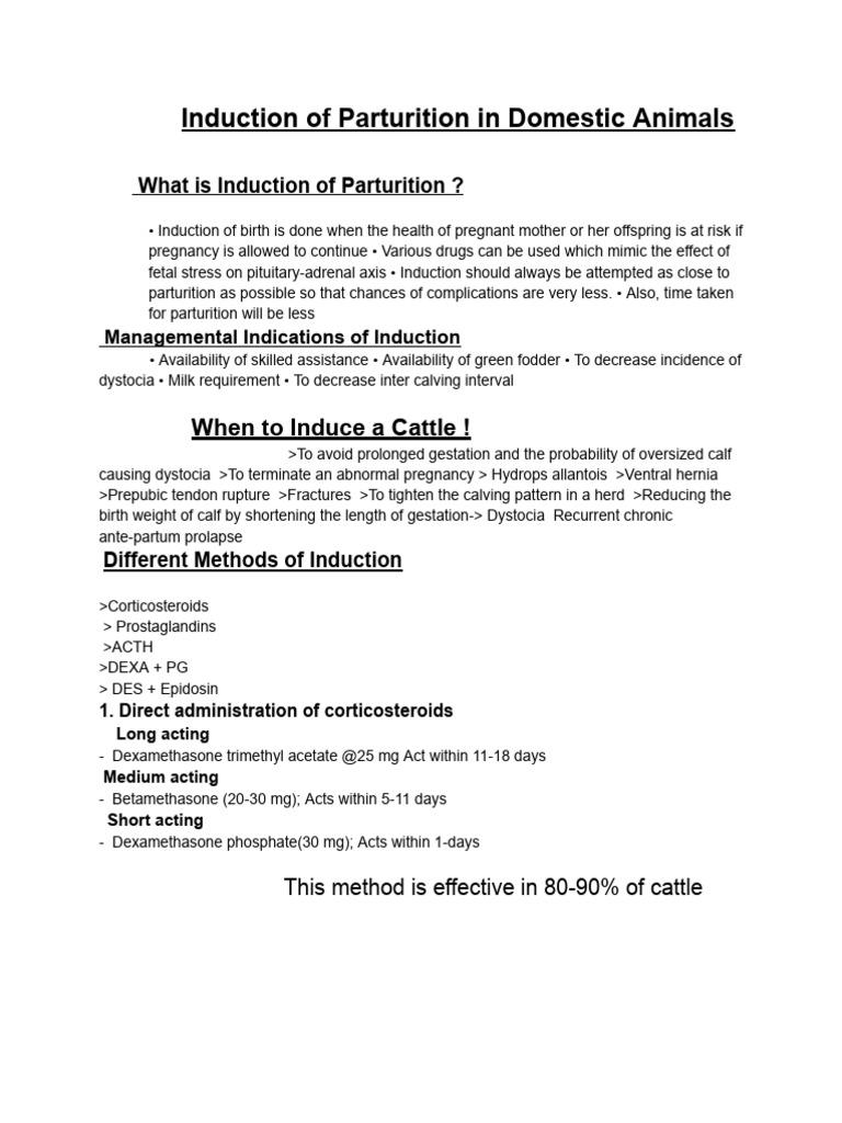 Induction of Parturition in Domestic Animals | PDF | Pregnancy | Horse ...